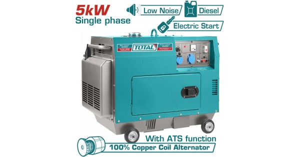TOTAL ΓΕΝΝΗΤΡΙΑ DIESEL ΜΟΝΟΦΑΣΙΚΗ ΚΛΕΙΣΤΟΥ ΤΥΠΟΥ 5.000W ΜΕ ΑΥΤΟΜ ...